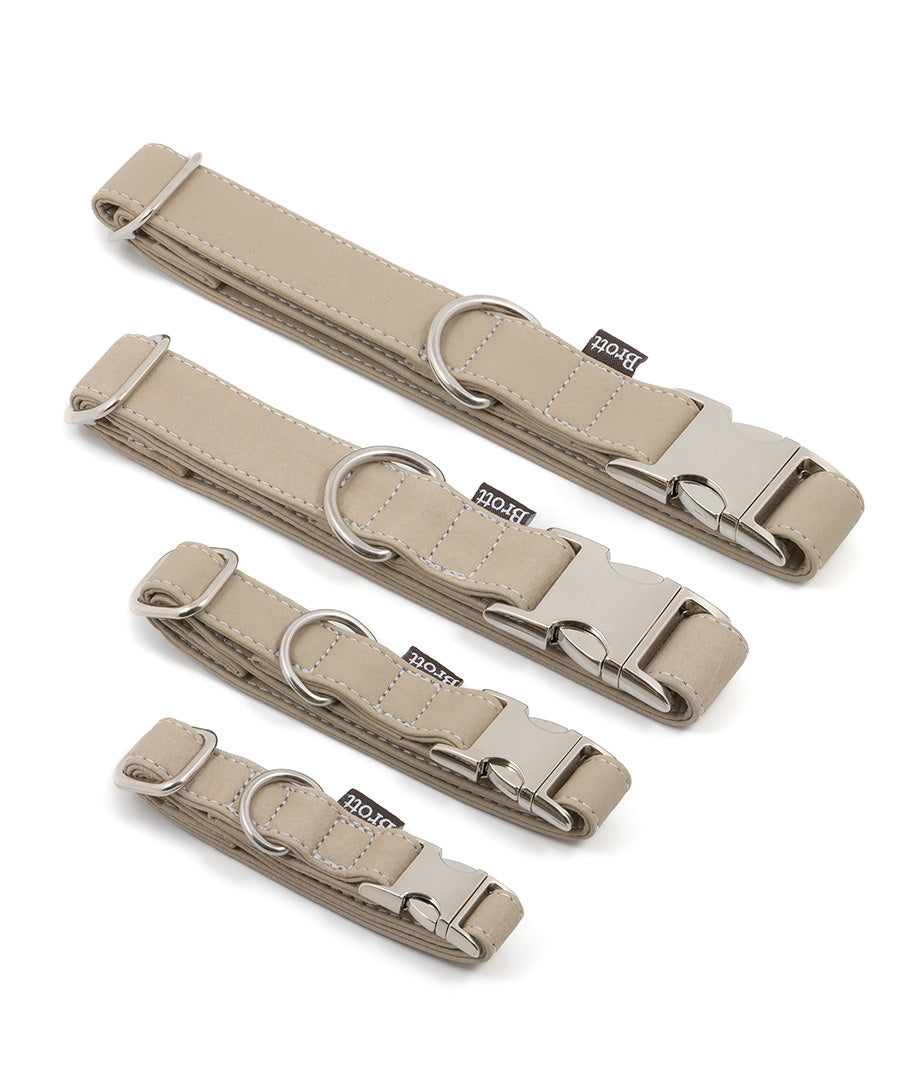 ᐅ Collar perro piel vegana Essence Taupe | Collares para perro | Brott ...